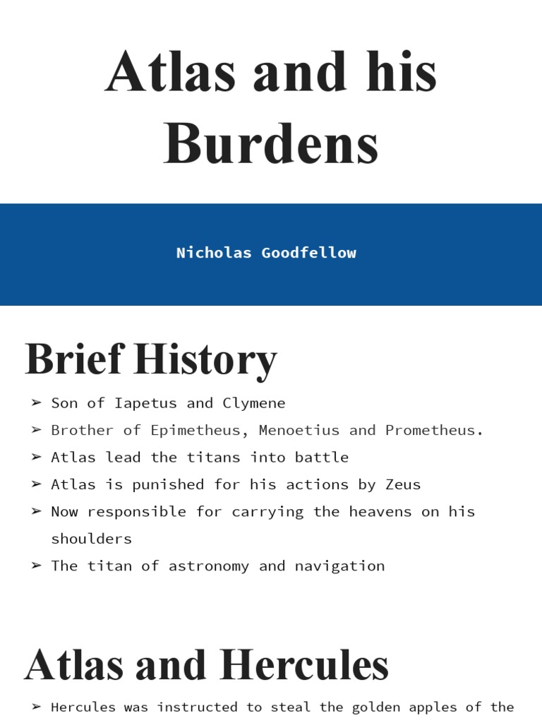 Atlas and His Burdens Nicholas Goodfellow | PDF | Social Science ...