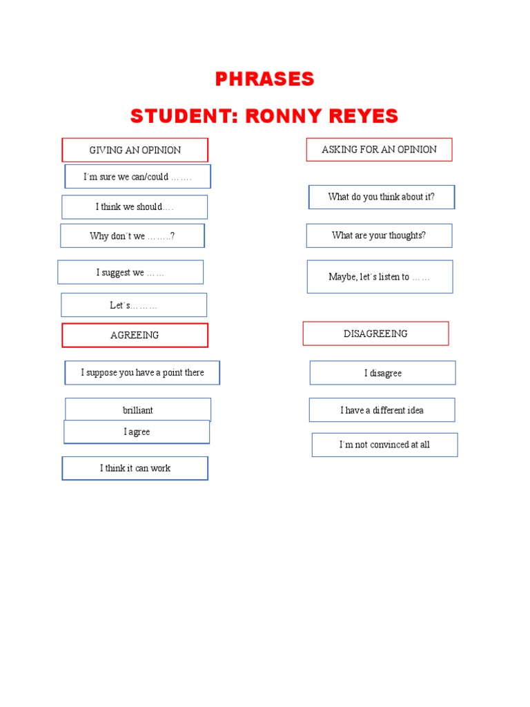 PHRASES To Agree or Disagree | PDF