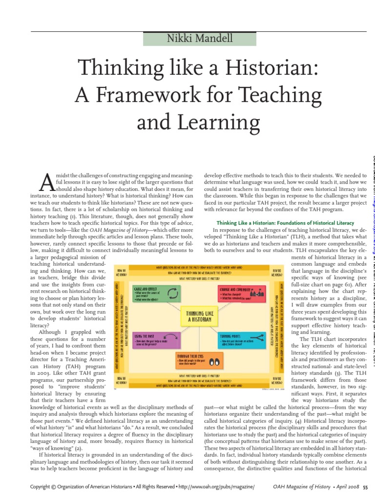 Mandell Thinking Like A Historian Mag of History April 2008 | PDF ...