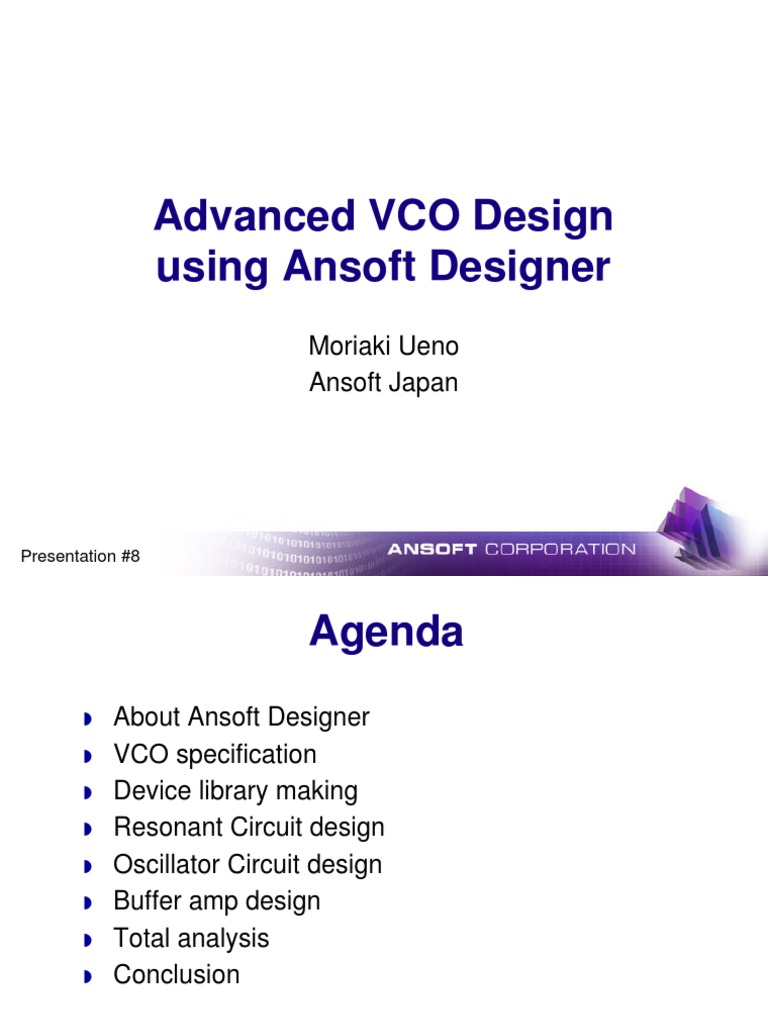 Advanced VCO Design Using Ansoft Designer | PDF | Amplifier | Electronic Circuits