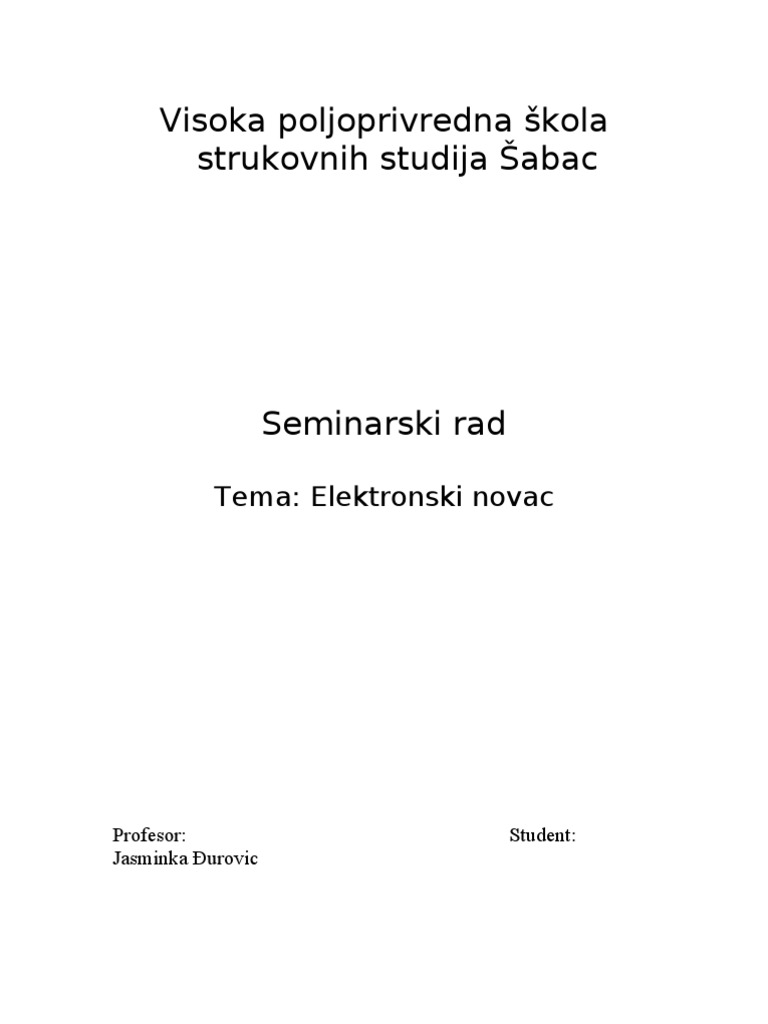 Elektronski Novac | PDF