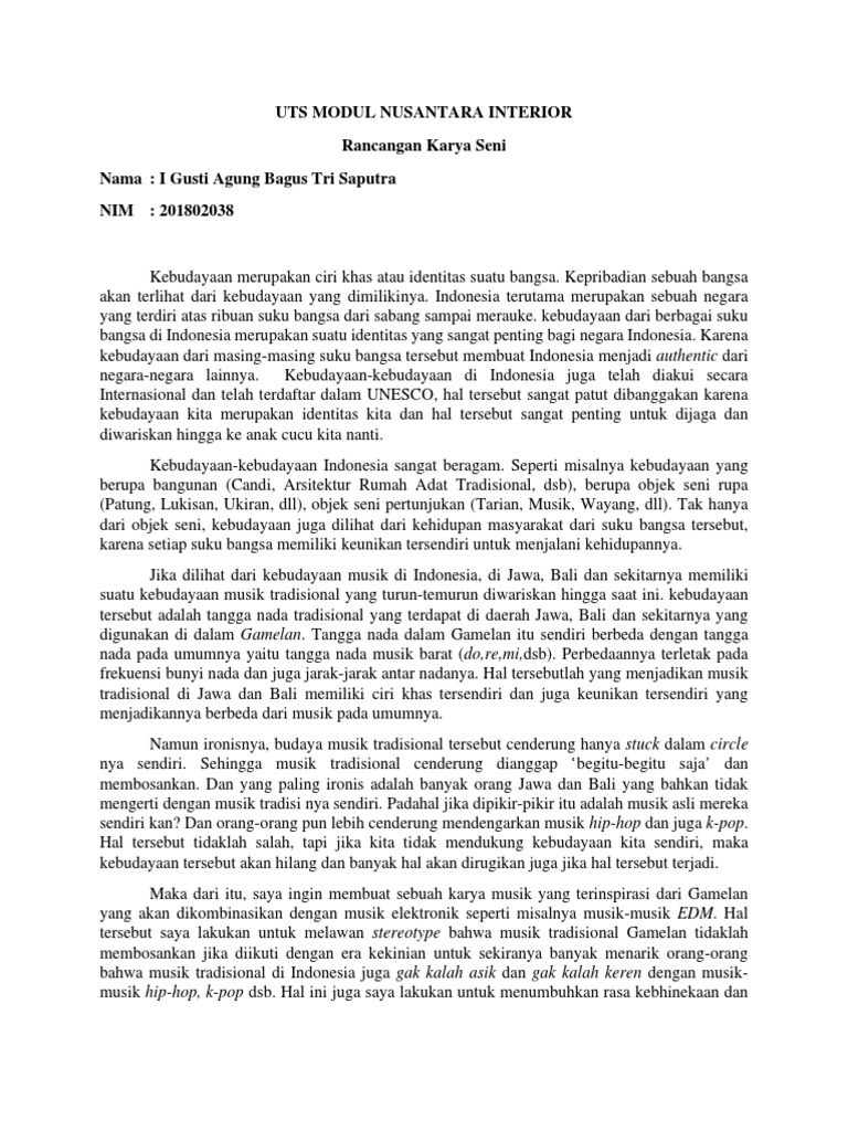 UTS Modul Nusantara Interior | PDF | Seni