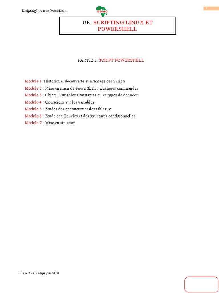Introduction à PowerShell et Scripting | PDF | Langage de script ...