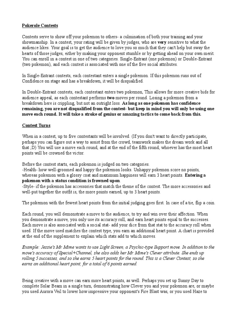 Pokerole Contests Hack | PDF