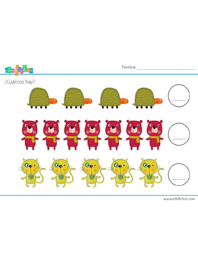 Cuantos Animales Hay Ficha 1 | PDF