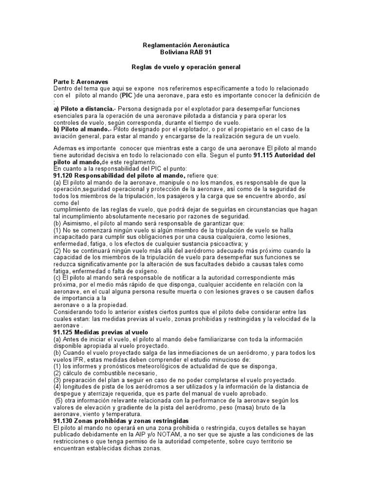 Rab 91 Resumen | PDF | Control de tráfico aéreo | Pista