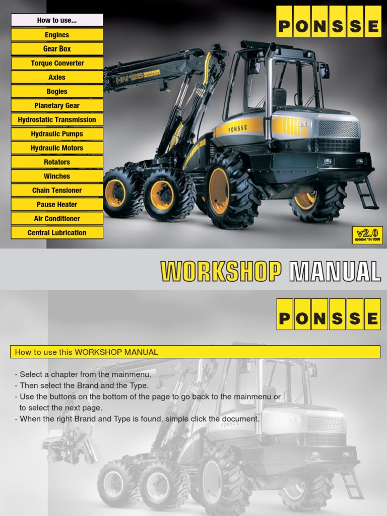 Workshop - Manual Ponsse | PDF | Transmission (Mechanics) | Motor Vehicle