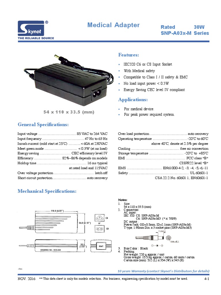 Medical Adapter for Medical Devices Delivers 30W Power | PDF | Physical ...