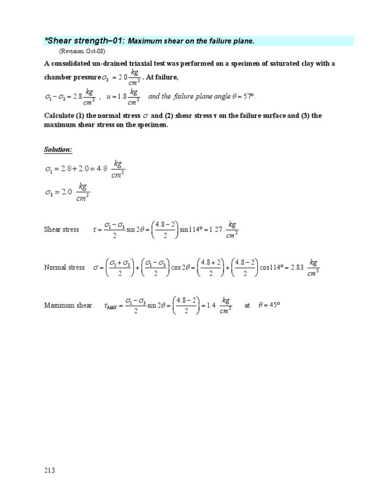 Triaxial Test Analysis of Saturated Clay | PDF | Mechanics | Continuum ...