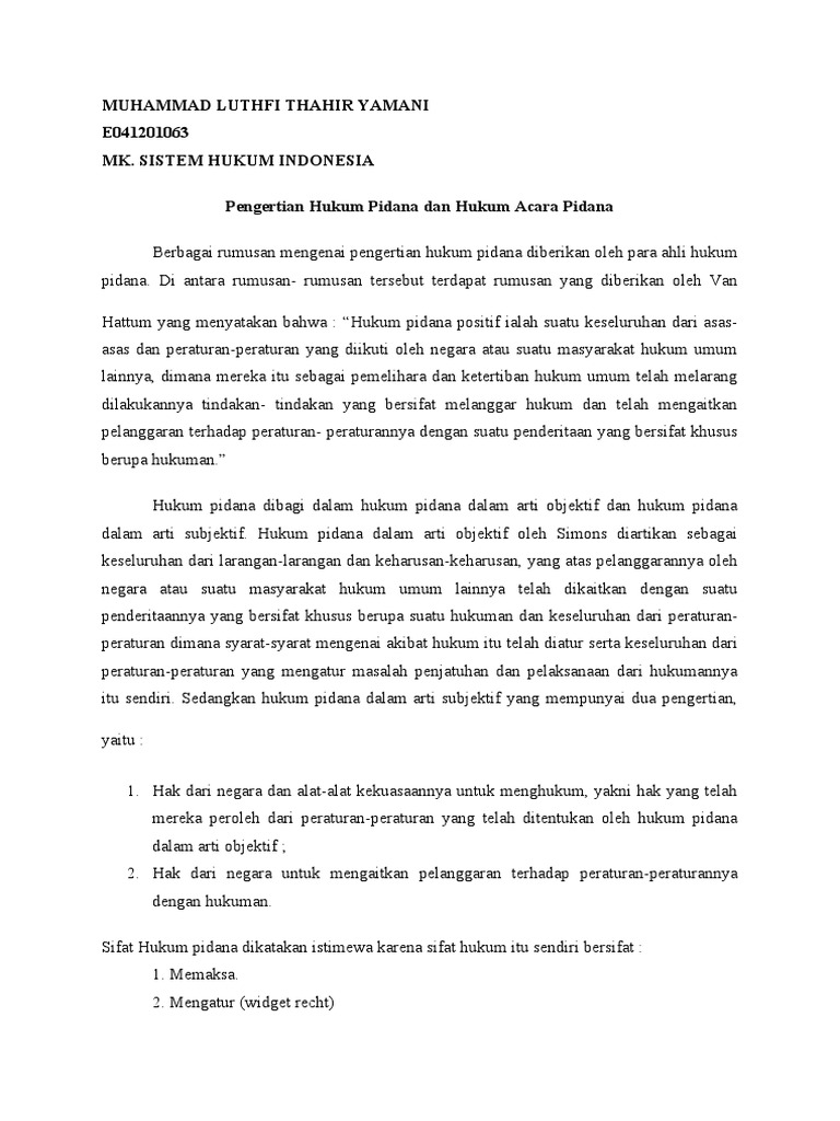 Paper Hukum Acara Pidana Dan Perdata | PDF