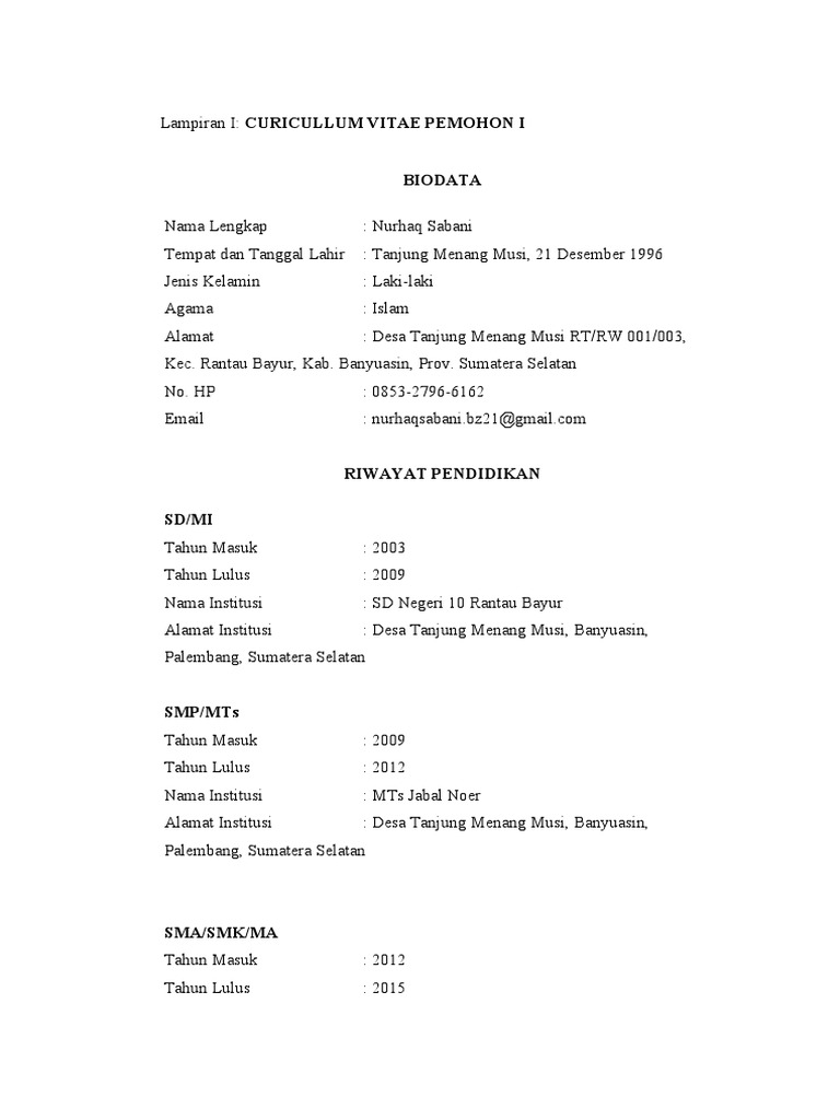 Biodata | PDF
