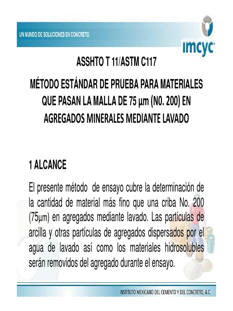 ASTM C117 (Modo de Compatibilidad) | PDF | Agua | Detergente