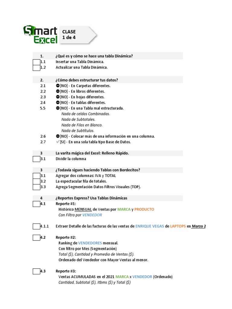 SMARTpro Archivo de Practica Clase 1 | PDF | Microsoft Excel | Ciencias ...