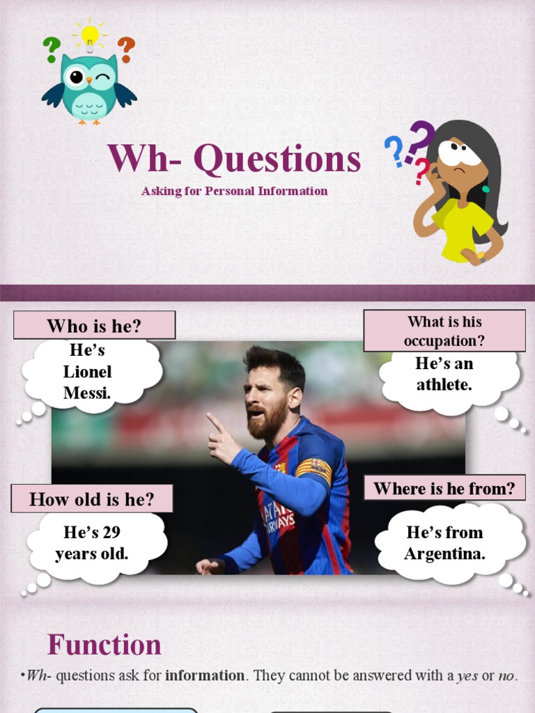 WH Questions Unit 3 | PDF