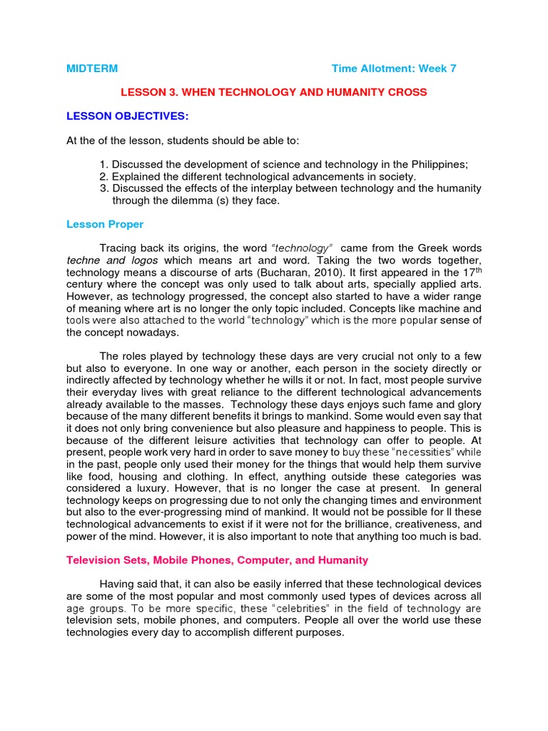 Lesson 3-STS (Midterm) | PDF | Robotics | Robot