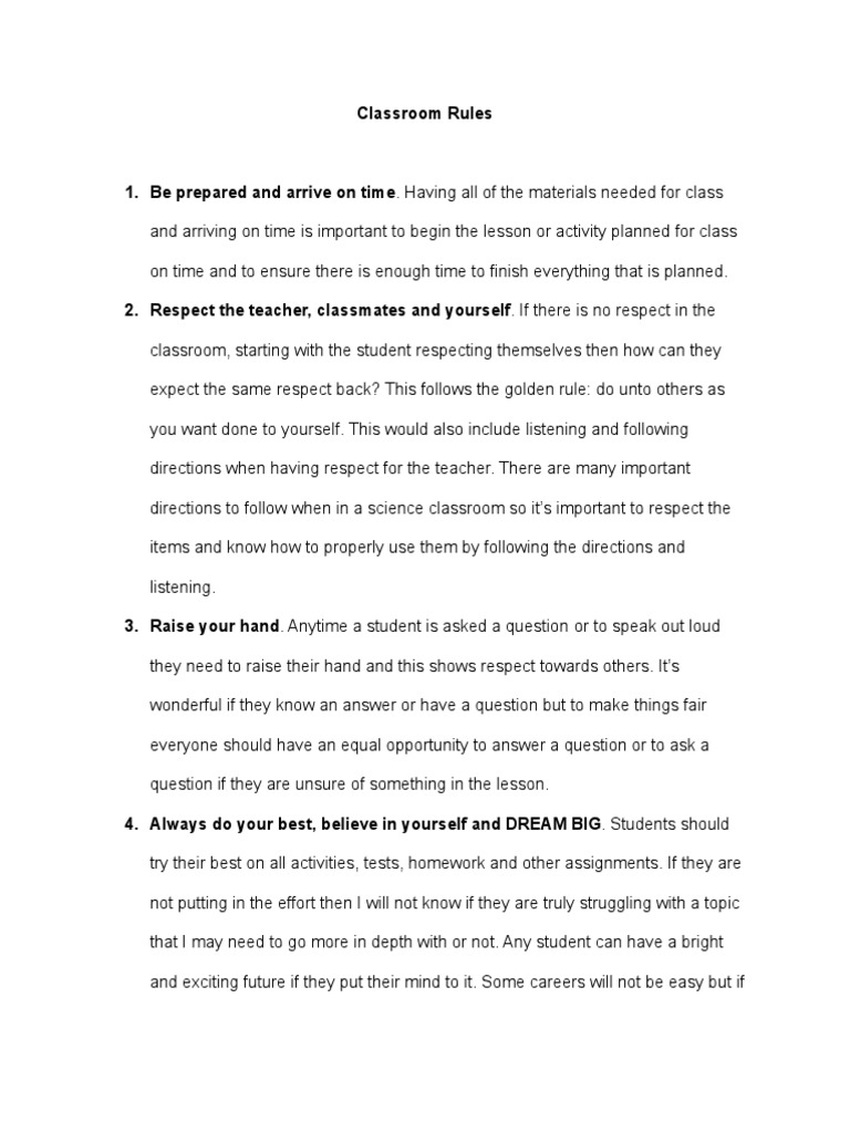 Classroom Rules Procedures | PDF | Classroom | Disciplines