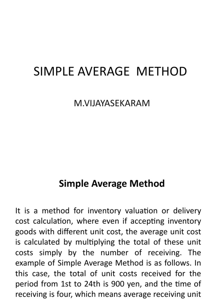 8211simple Average Method | PDF | Finance & Money Management