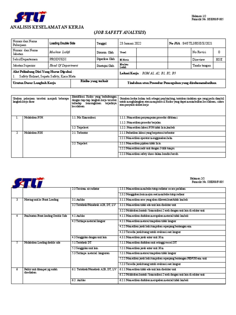 JSA Double Side Loading | PDF