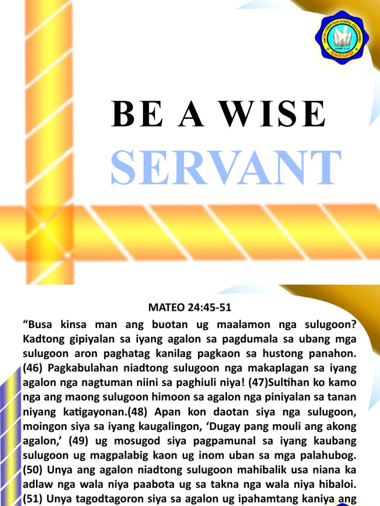 Be A Wise Servant | PDF