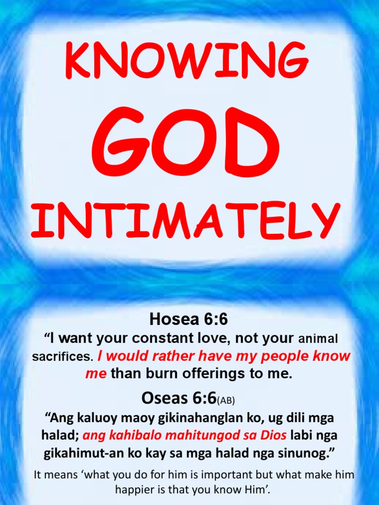 Knowing God Intimately | PDF | Books Of The Hebrew Bible