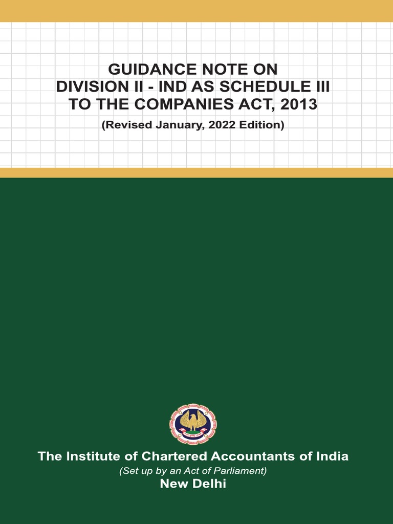 Guidance Note On Division II - Ind As Schedule III To The Companies Act ...