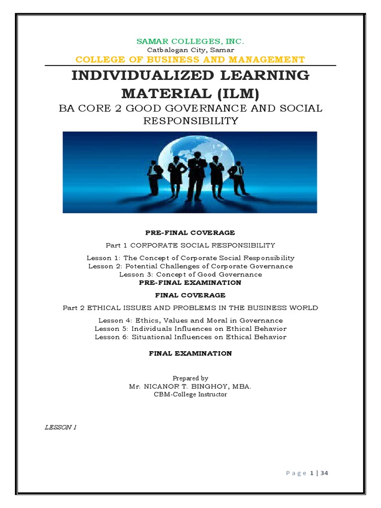 Understanding Corporate Social Responsibility: An Individualized ...