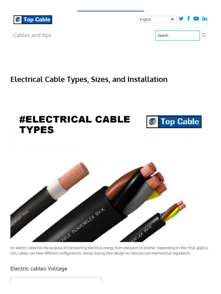 Electrical Cable Types, Sizes, and Installation - Topcable | PDF ...