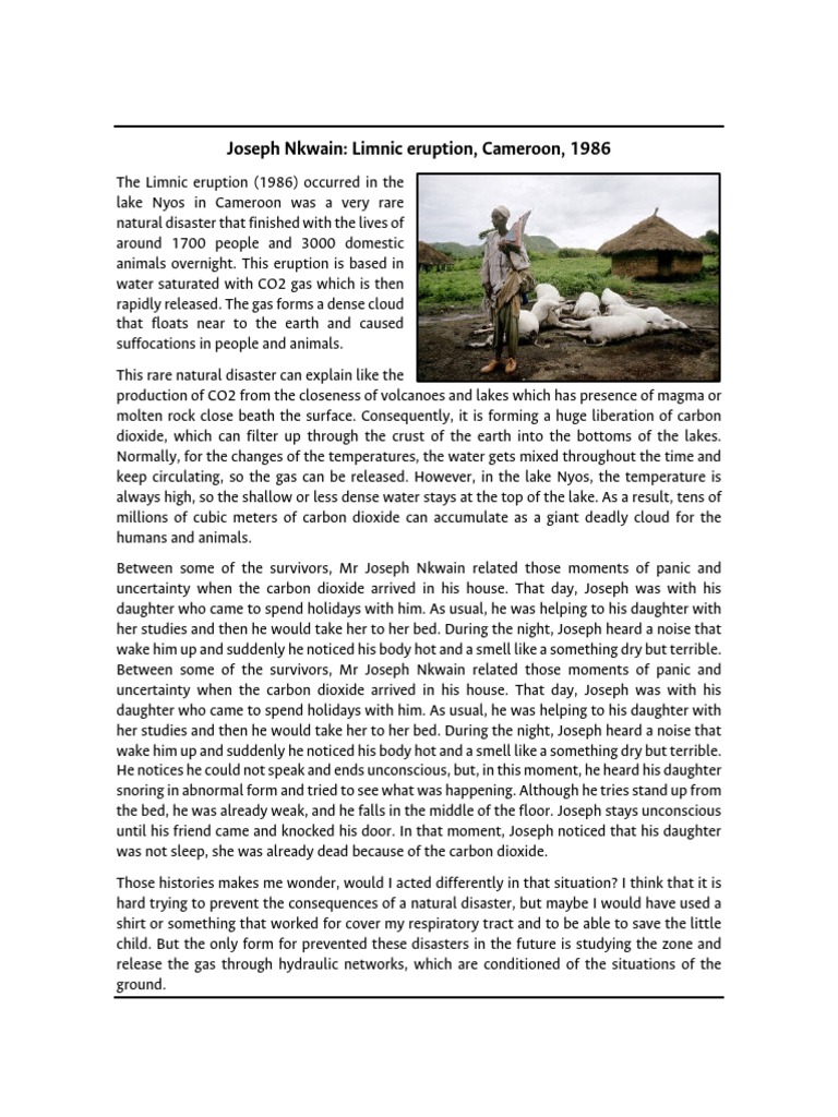 Lake Nyos Limnic Eruption Tragedy | PDF | Lake | Magma