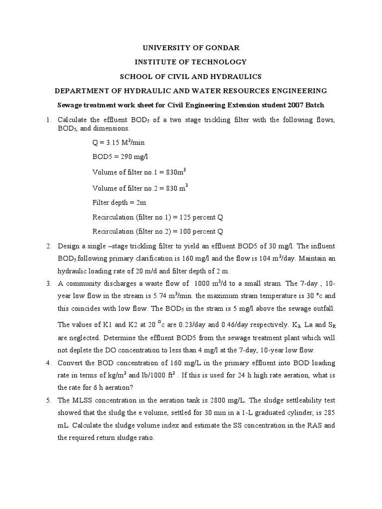 Worksheet | PDF | Sewerage | Biodegradable Waste Management