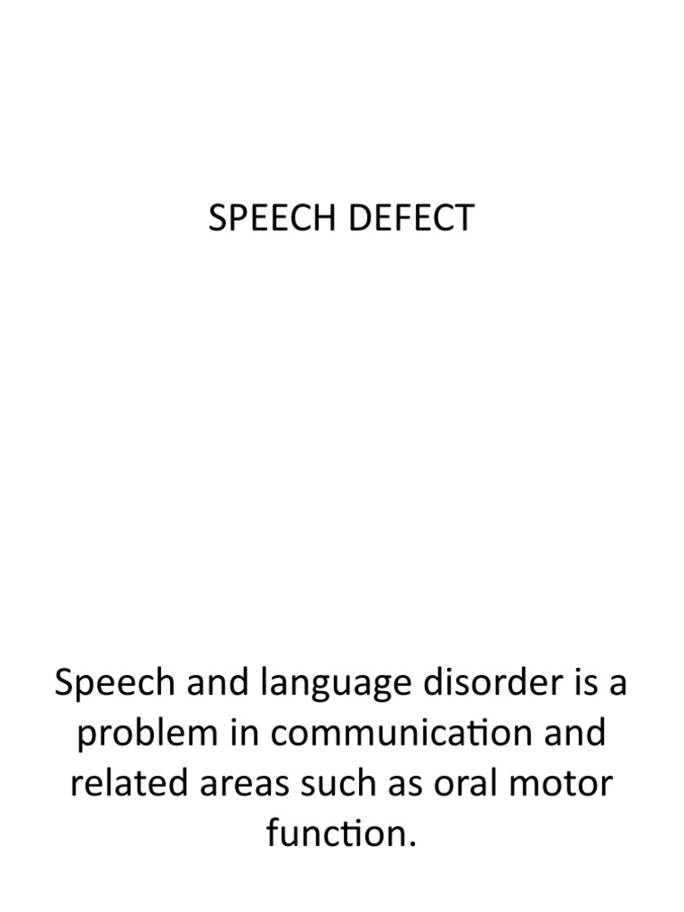 Speech Defect | PDF | Speech | Cognitive Science
