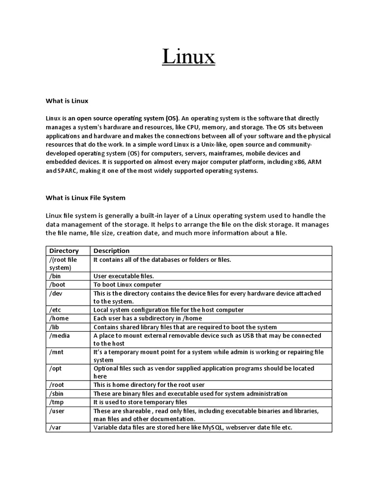 Linux Documentation | PDF | Operating System | Computer File