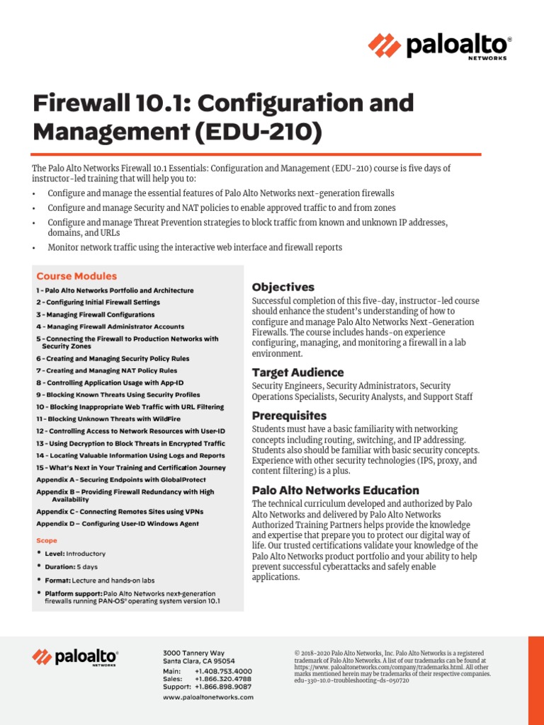 PCNSA New Syllabus | PDF | Firewall (Computing) | Proxy Server