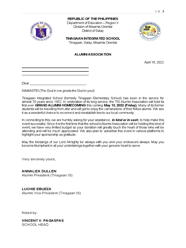 TIS-ALUMNI-SOLICITATION-LETTER | PDF