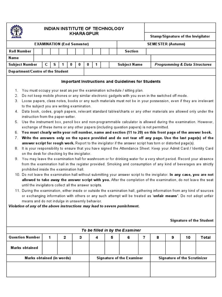 Pds Endsem 2019a Question Pdf Pointer Computer Programming Computer Programming