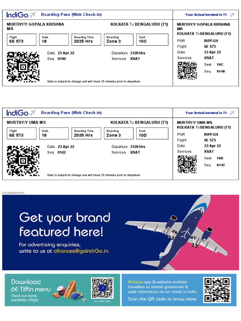 6E 573 18 2035 Hrs Zone 3 10C: Boarding Pass (Web Check In) | Descargar ...