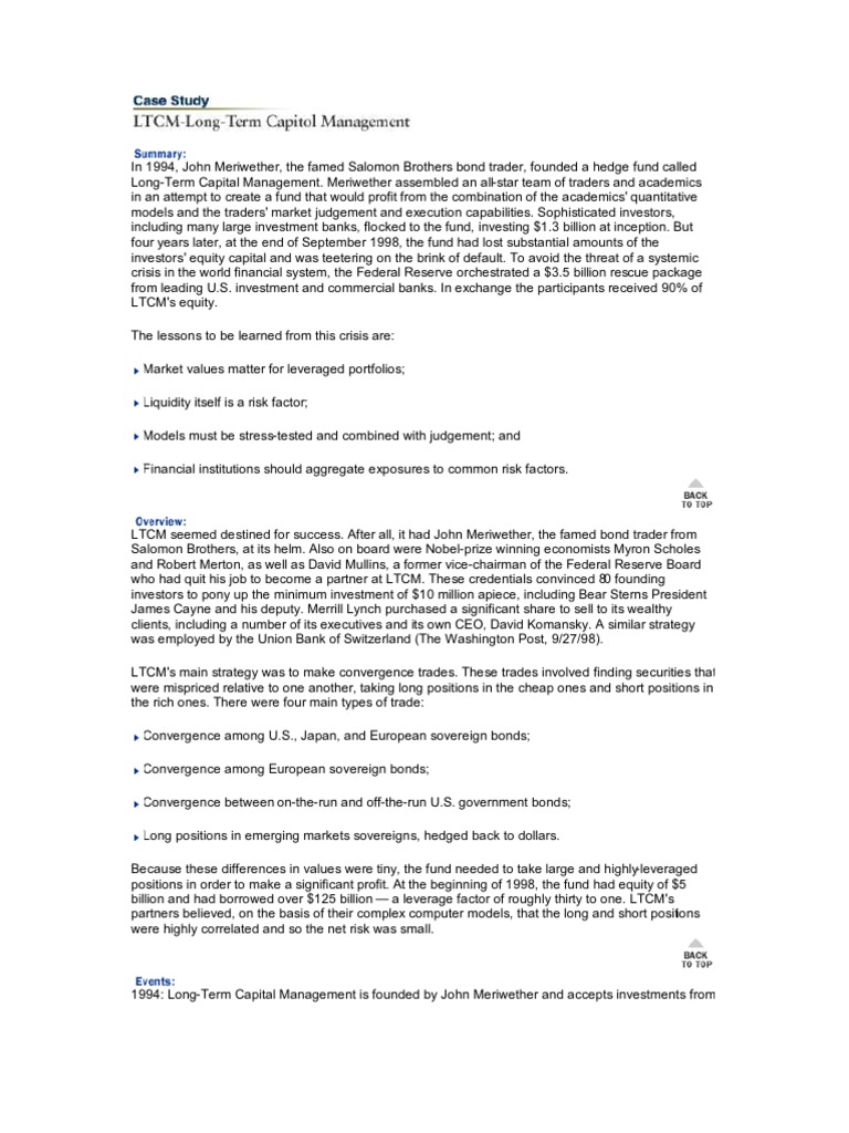 Liquidity Risk Case Studies | Download Free PDF | Bear Stearns | Long ... Liquidity Risk Case Studies | Download Free PDF | Bear Stearns | Long ...