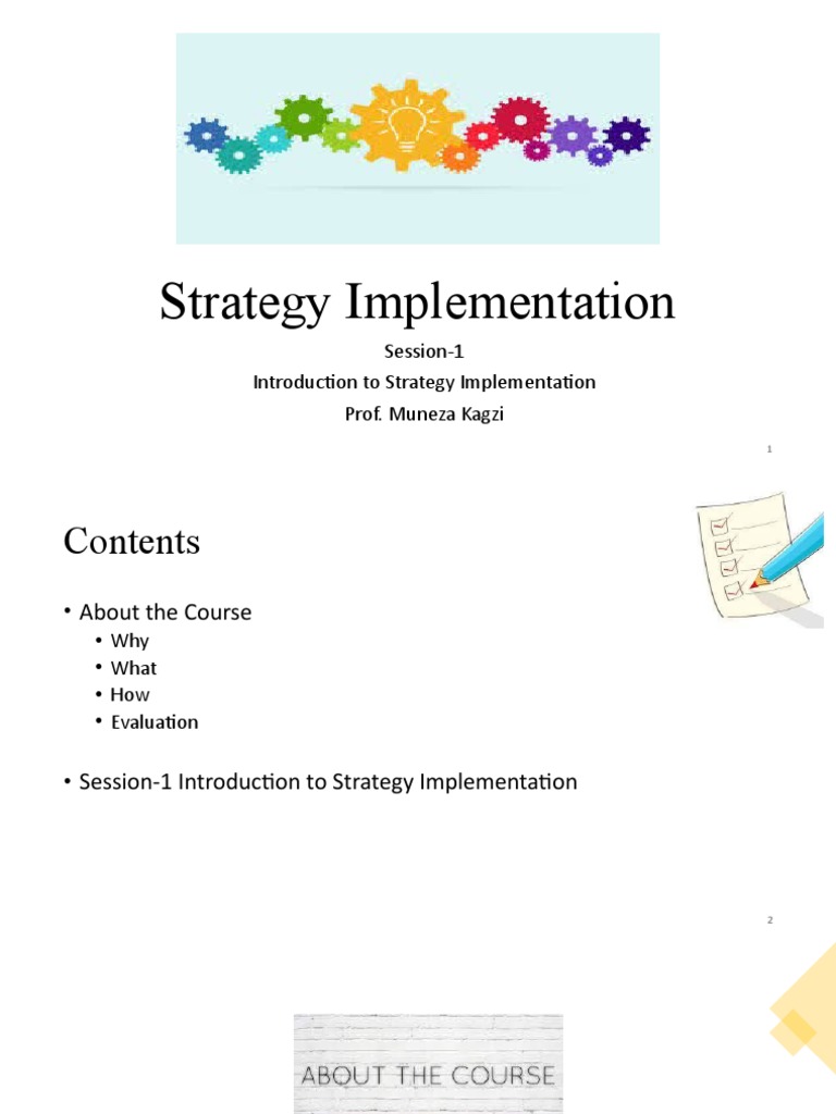 Strategy Implementation: Session-1 Introduction To Strategy ...