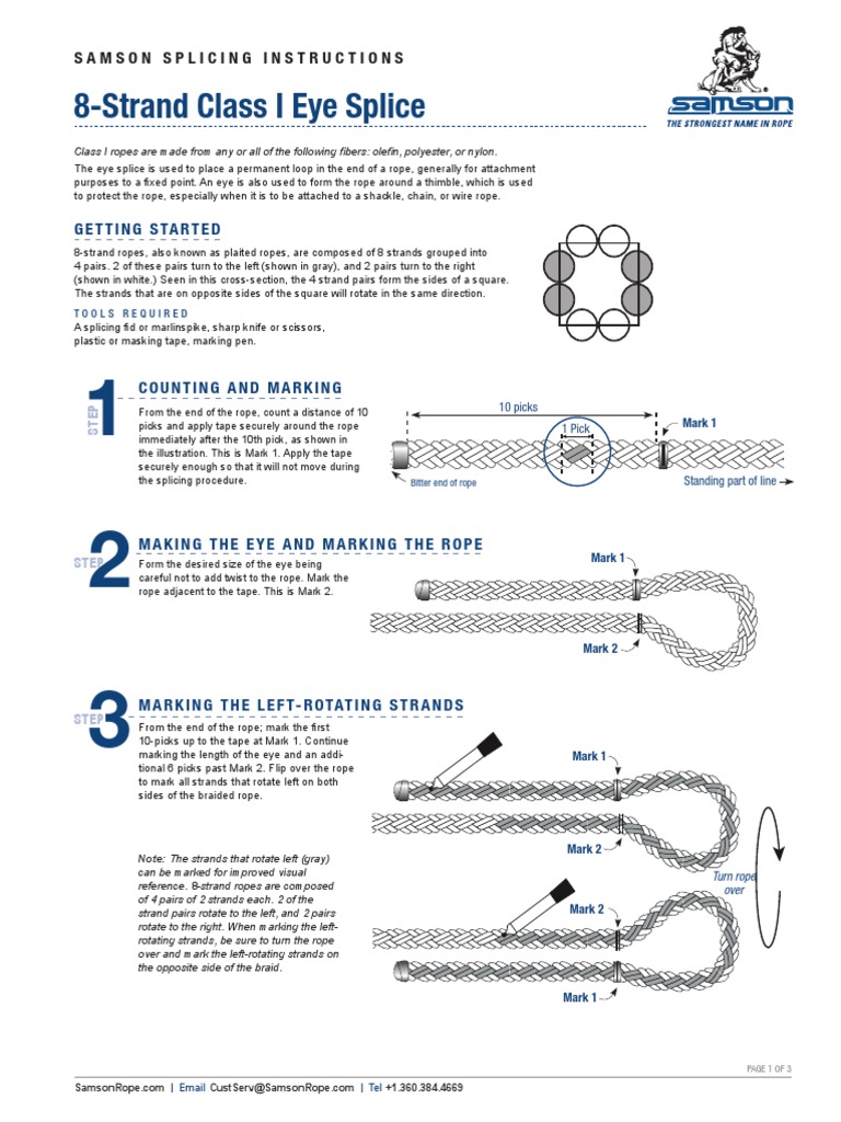 8-Strand Class I Eye Splice: Getting Started | PDF | Rope ...