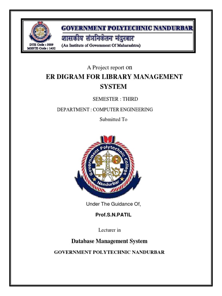 Er Digram For Library Management System: A Project Report | PDF ...