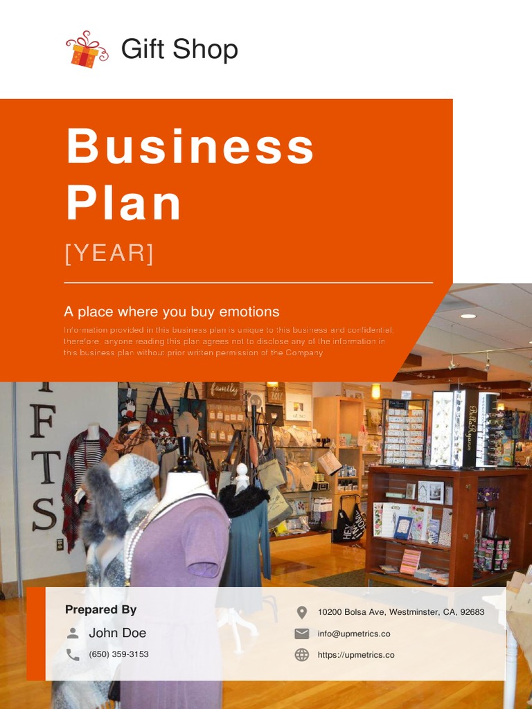 Gift Shop Business Plan Example | PDF | Retail | Startup Company