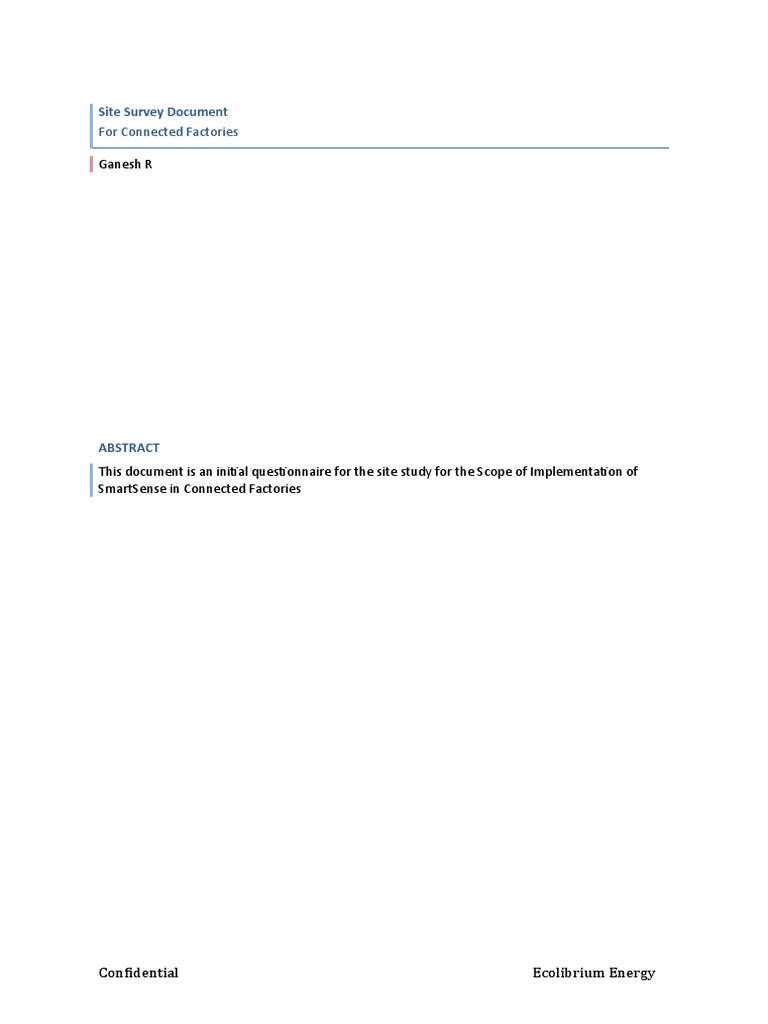 Site Survey Document Filled | PDF | Scada | Physical Quantities