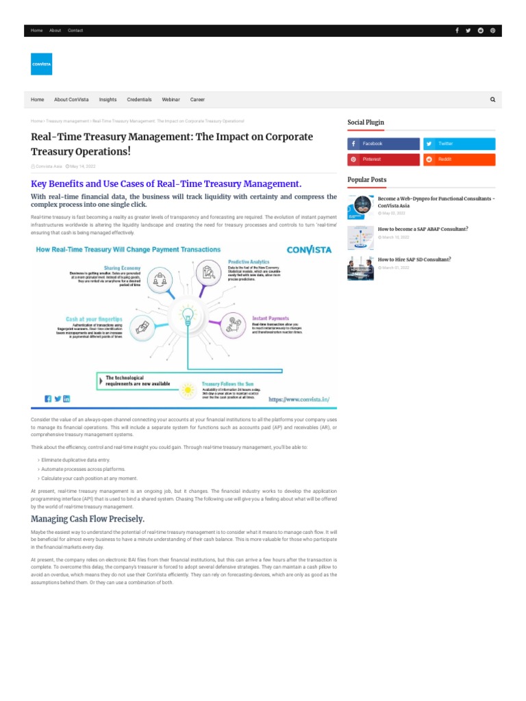 Real-Time Treasury Management: The Impact On Corporate Treasury ...