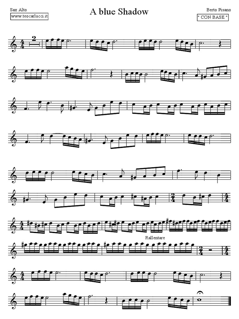 A Blue Shadow - Sax Alto | PDF