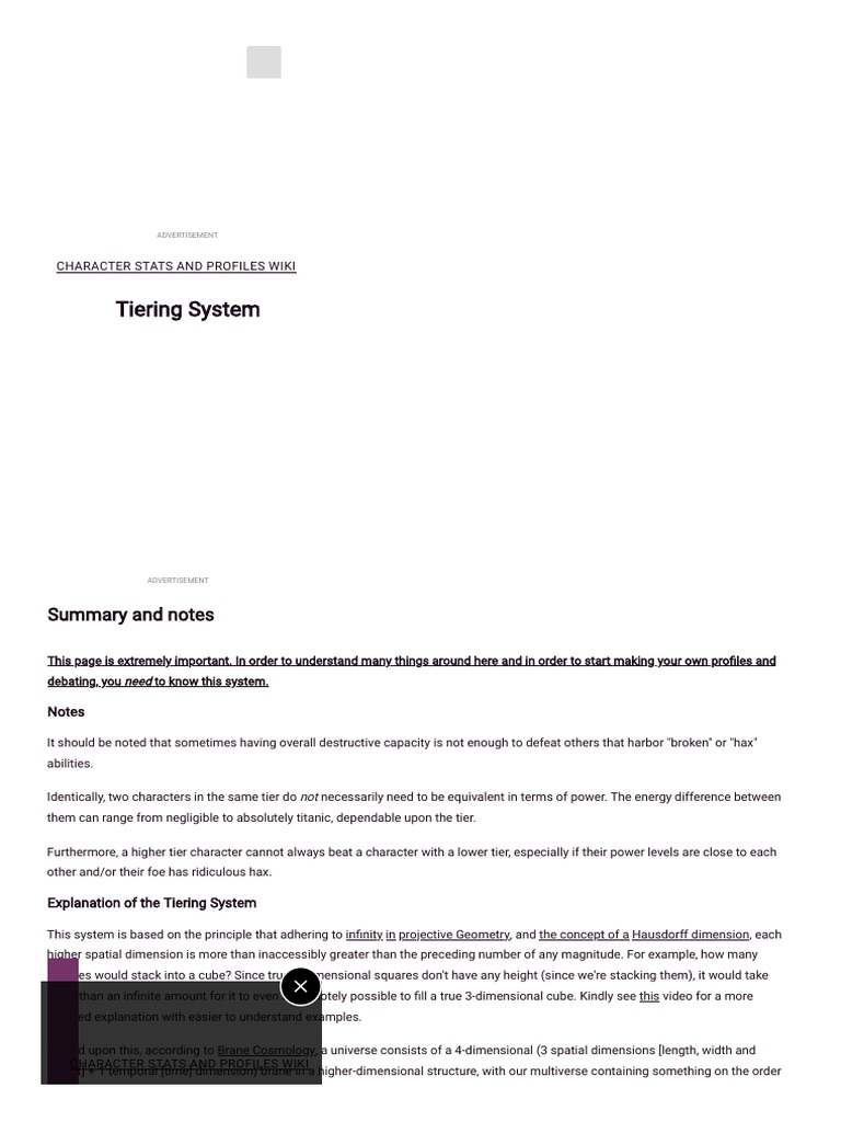 Tiering System | PDF | Dimension | Planets