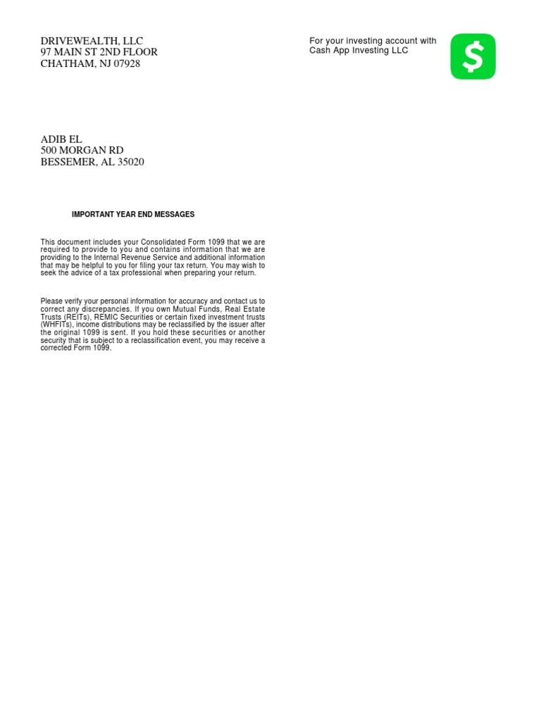 Drivewealth, LLC 97 Main ST 2Nd Floor CHATHAM, NJ 07928: For Your ...