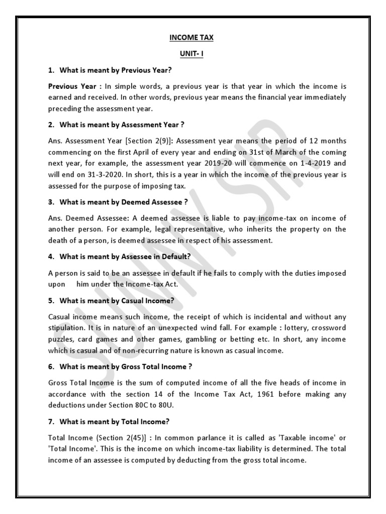 Income Tax Notes | PDF | Taxes | Tax Avoidance