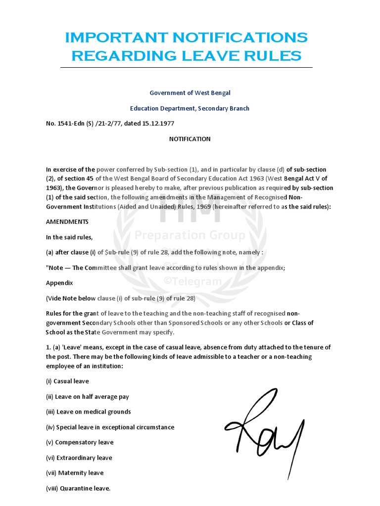 Comprehensive Guidelines for Leave Rules and Policies for Teaching and ...