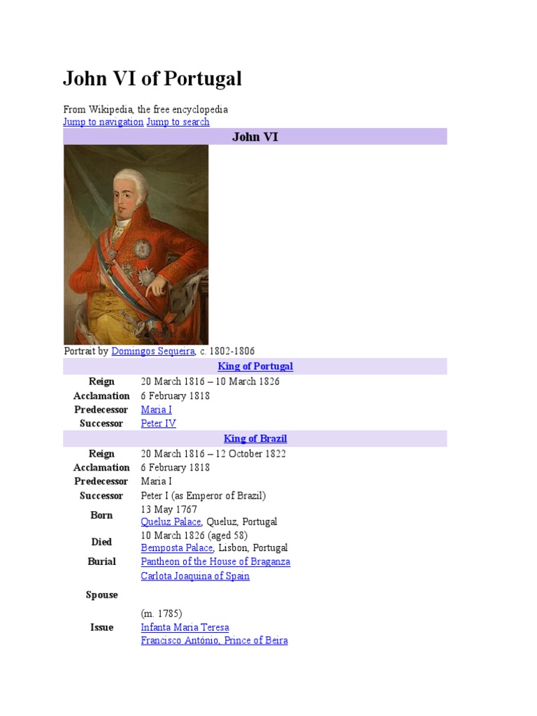 John VI of Portugal | PDF | Portugal | Nobility
