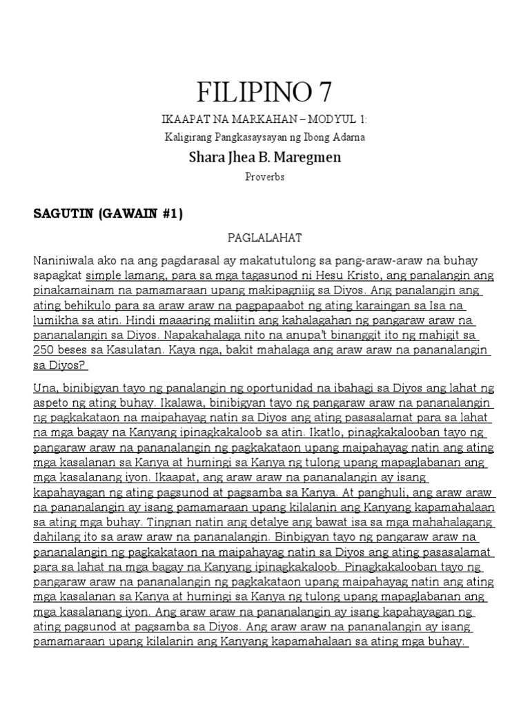 Filipino 7 | PDF