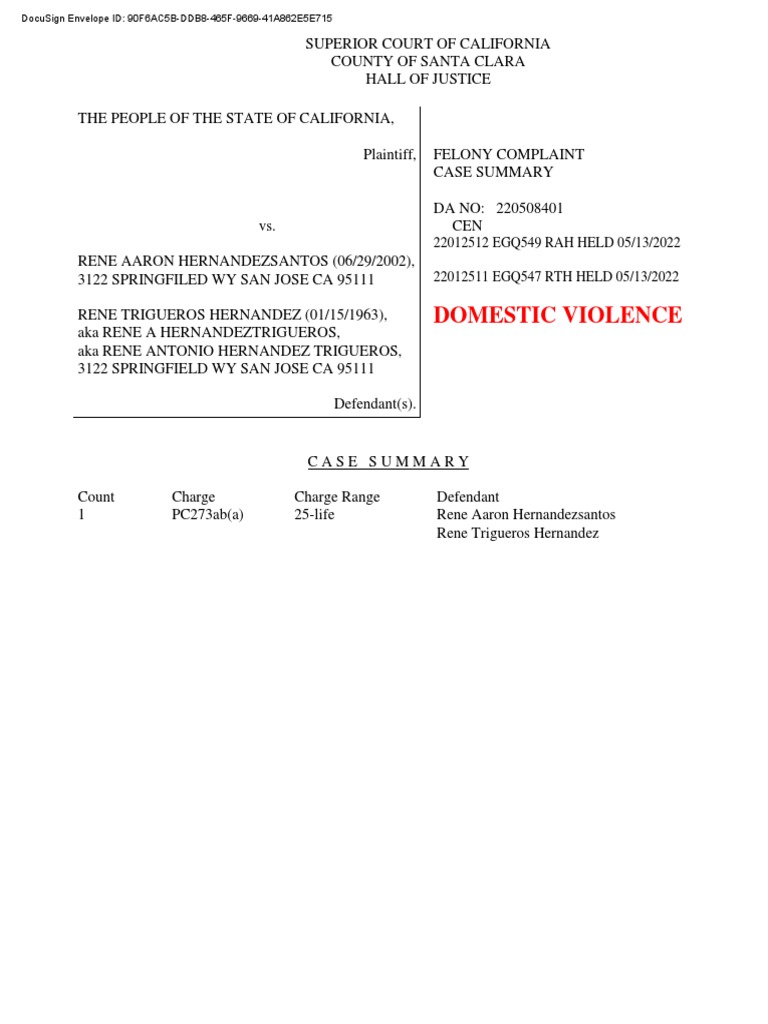 Rene Trigueros Hernandez - Rene Hernandez Santos Complaint | PDF ...